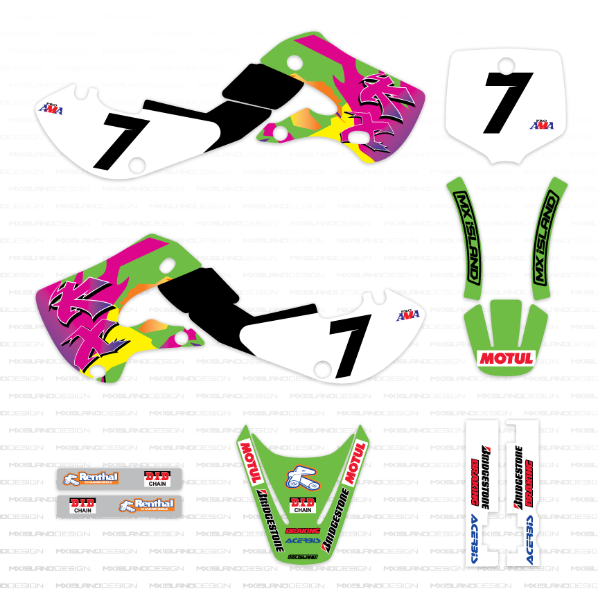 KX 65 2000 - 2025 Kawasaki Full Graphics Kit - KX Retro Classics – MX ...