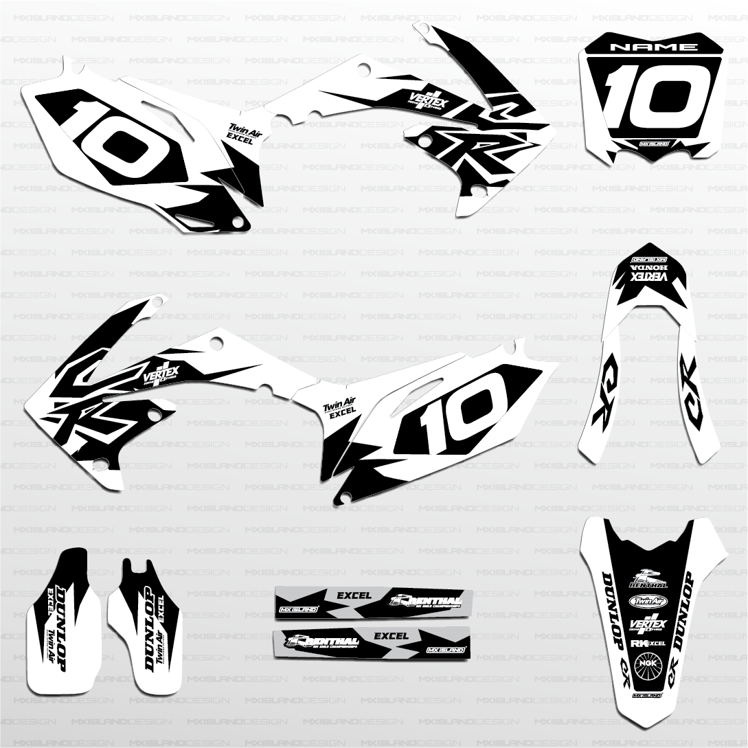 Factory CR: WHITE/BLACK Honda Full Graphics Kit – MX iSLAND