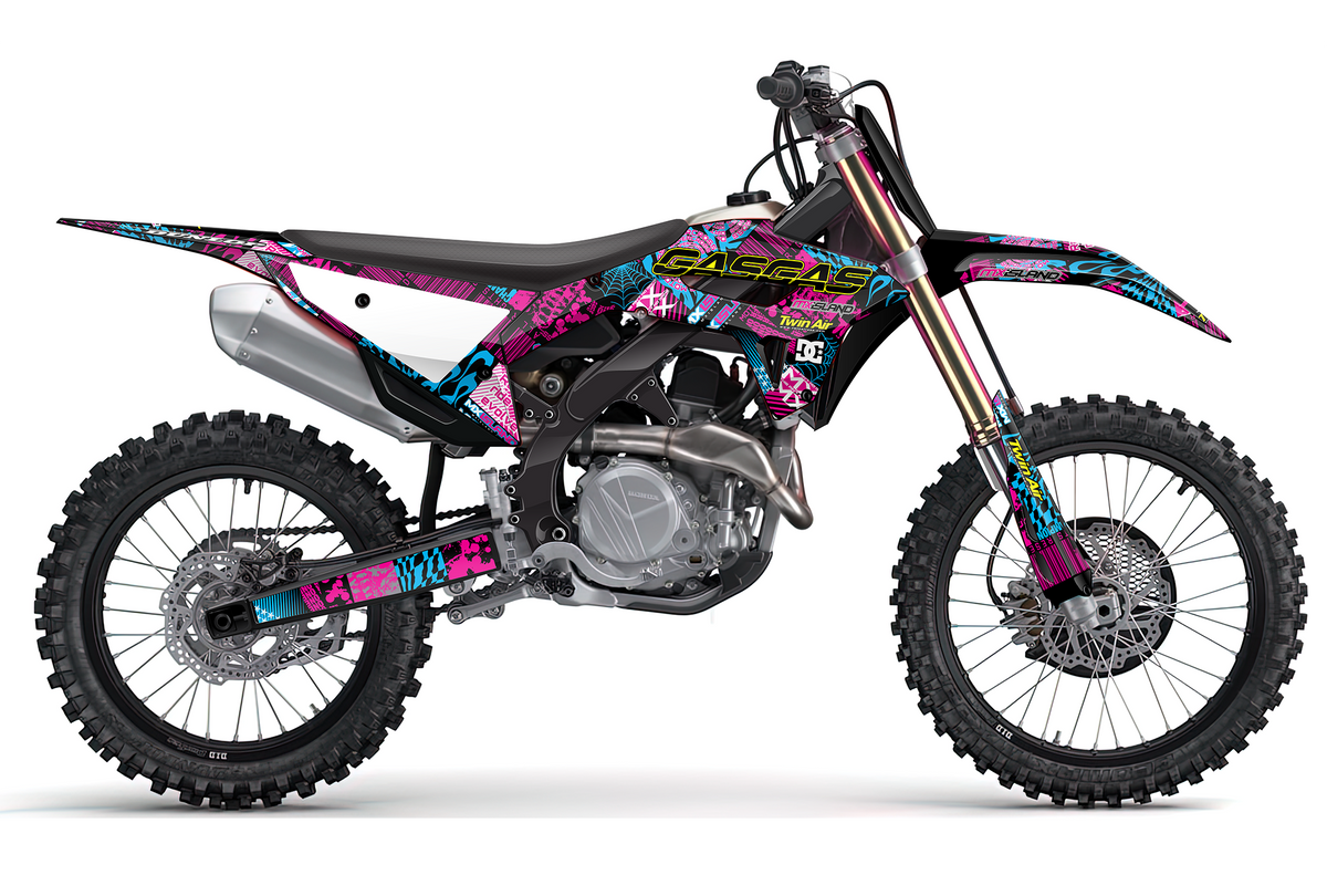 NIGHTRIDER: NIGHT RIDER: MAGENTA/CYAN (BLACK) GasGas Full Graphics kit ...