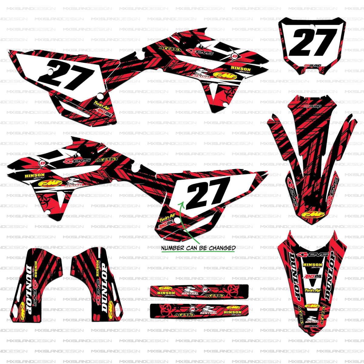Island Strike: Black/Red Honda Full Graphics Kit – MX iSLAND
