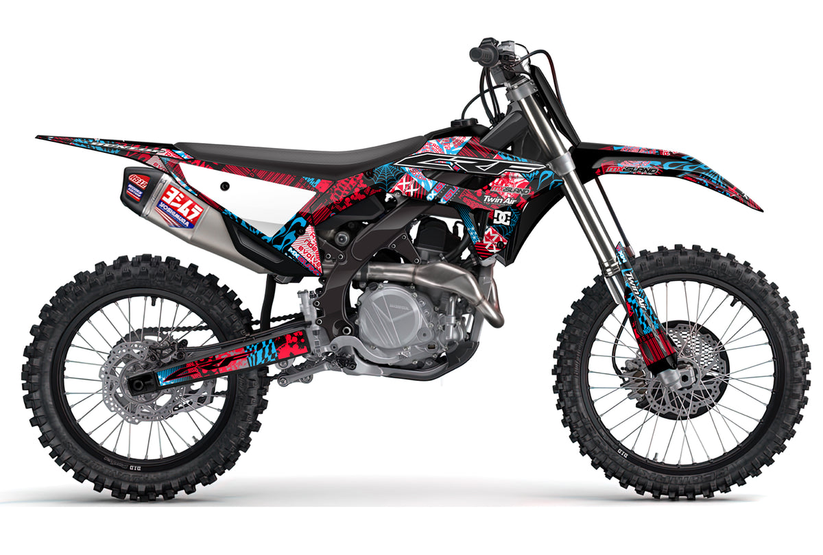 NIGHT RIDER: RED/CYAN (BLACK) Honda Full Graphics Kit – MX iSLAND